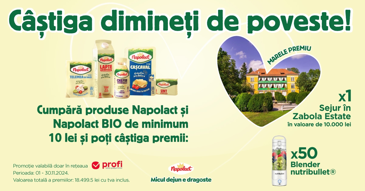 Căștigă dimineți de poveste cu Napolact și Profi!